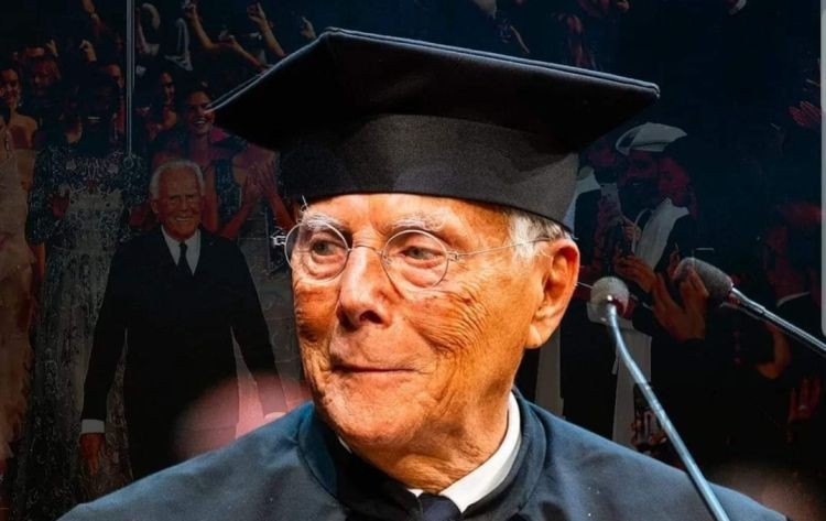 Giorgio Armani con tocco e toga. Ai giovani: tenete duro - Reti di Giustizia